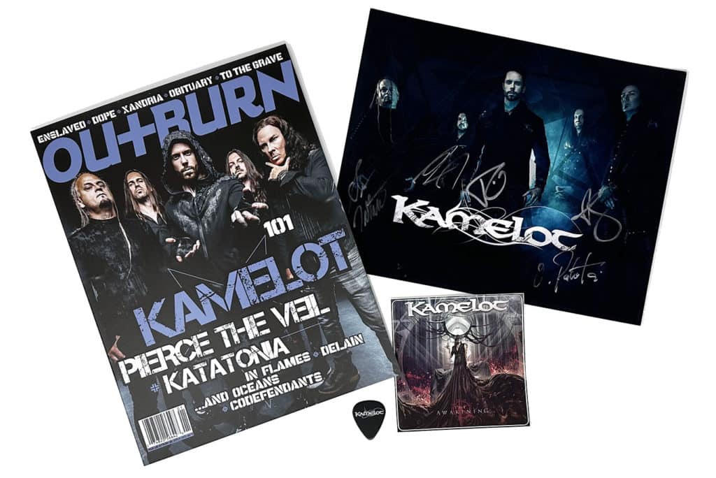 Kamelot in the limited edition cover of Outburn Magazine plus extras ...